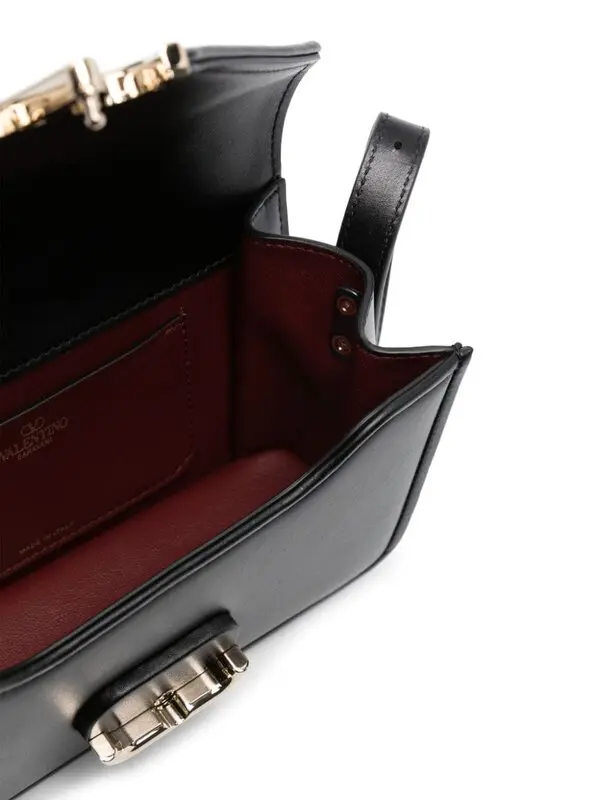 Valentino Garavani Small Letter Leather Shoulder Bag - Black