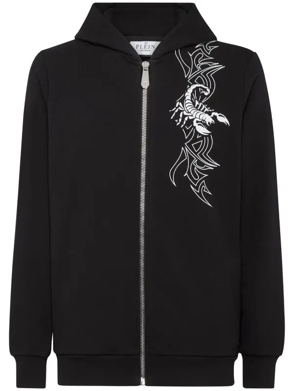 Philipp Plein Scorpion Graphic Zip-up Hoodie