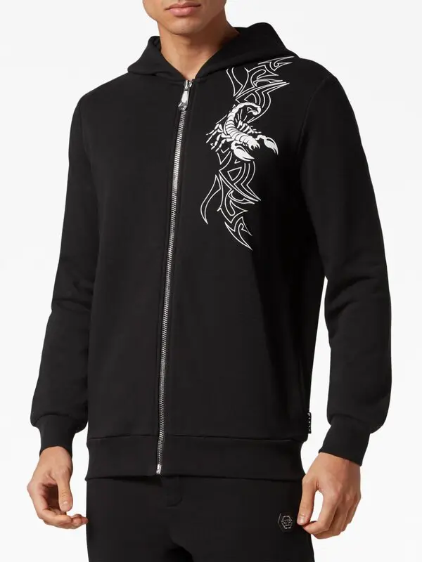 Philipp Plein Scorpion Graphic Zip-up Hoodie