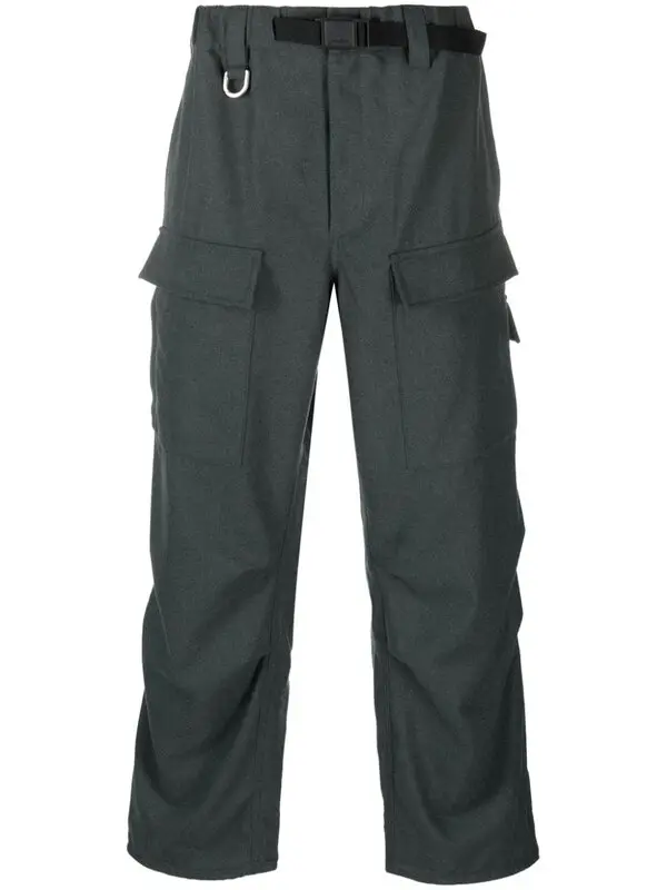 Y3 Belted-waist Straight-leg Trousers