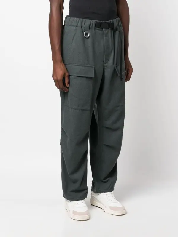 Y3 Belted-waist Straight-leg Trousers