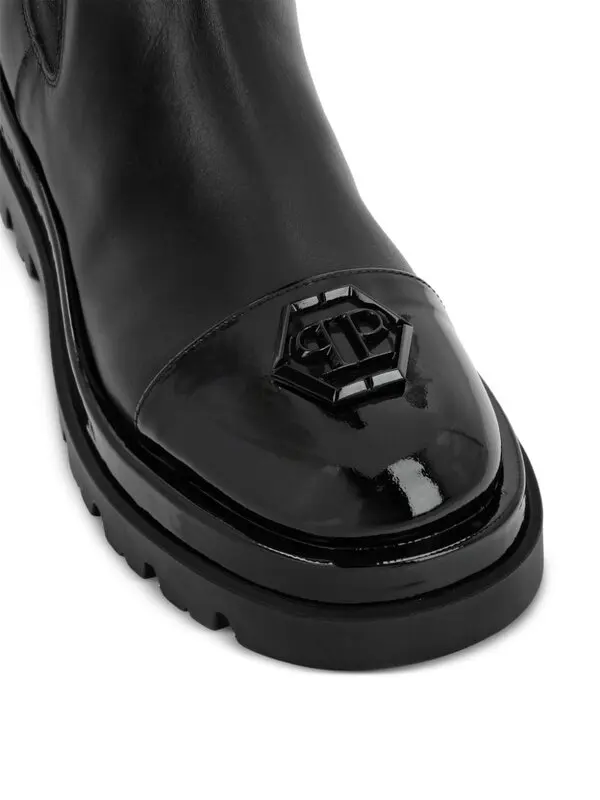 Philipp Plein Logo-plaque Leather Mid-calf Boots