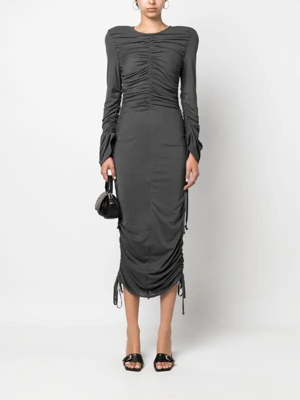 fitted lace wedding dress Long Sleeve V-Neck Midi Sweater Dress – bebe main image 0