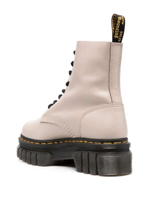 Dr. Martens Audrick 8-eye Lux Leather Ankle Boots - Neutrals