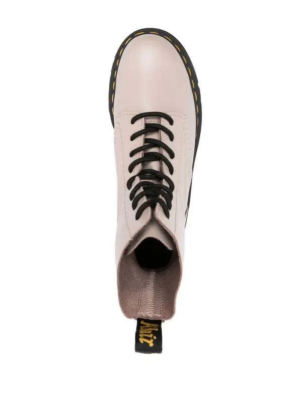Dr. Martens Audrick 8-eye Lux Leather Ankle Boots - Neutrals