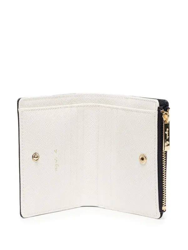 AGNES B. Bi-fold Leather Wallet - Blue