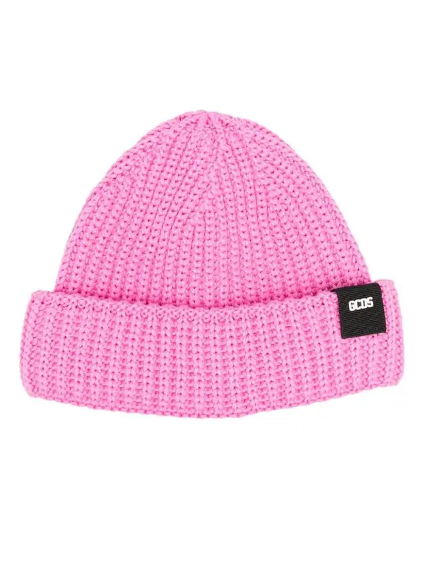 Gcds Giuly Logo-patch Beanie - Pink