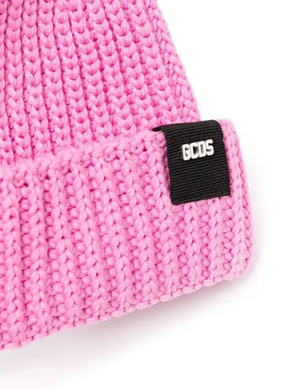Gcds Giuly Logo-patch Beanie - Pink