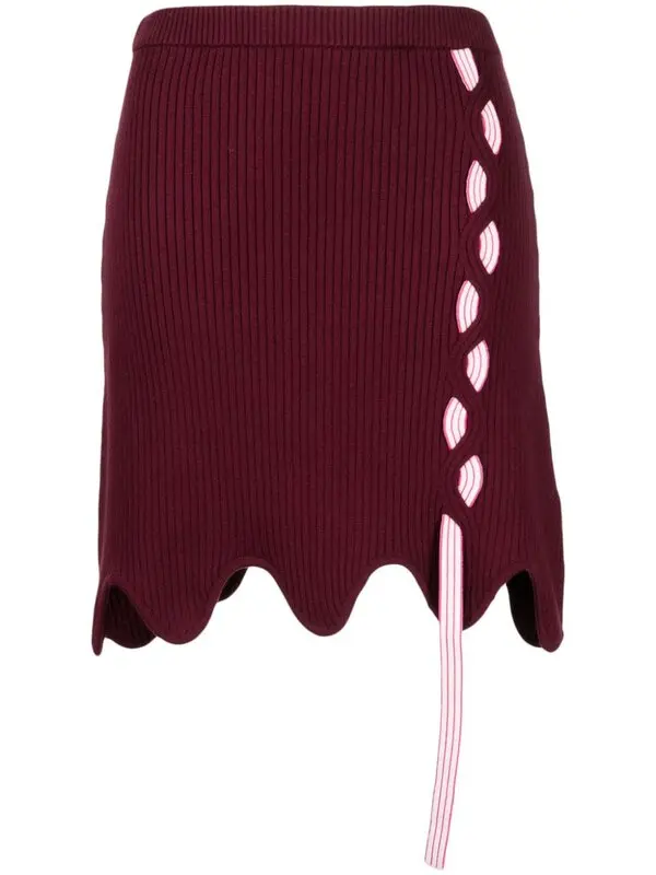 Ph5 Sofia Layered Ribbed-knit Miniskirt