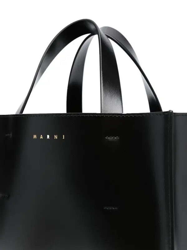 Marni Small Museo Leather Tote Bag - Black
