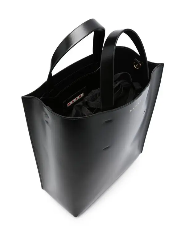 Marni Small Museo Leather Tote Bag - Black