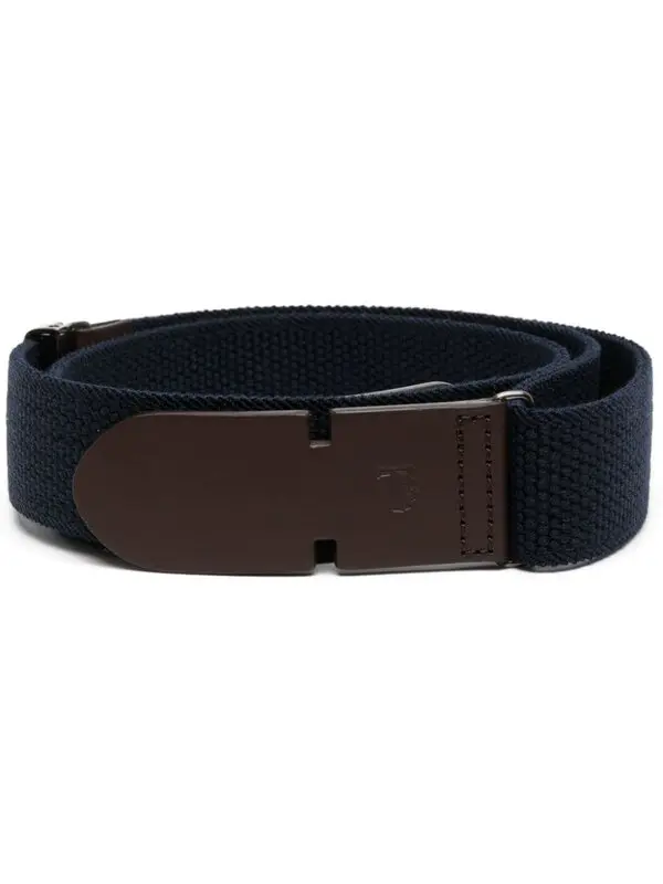 TOD'S Greca Pebbled-texture Belt - Blue