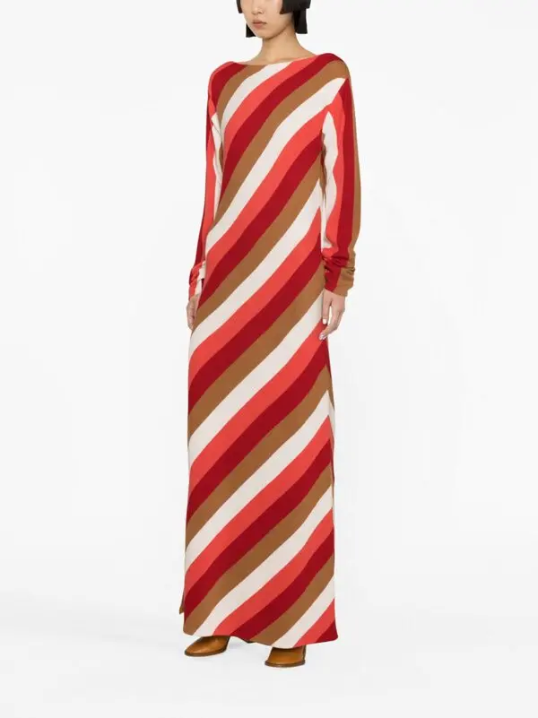 La DoubleJ Swing Striped Maxi Dress - Red