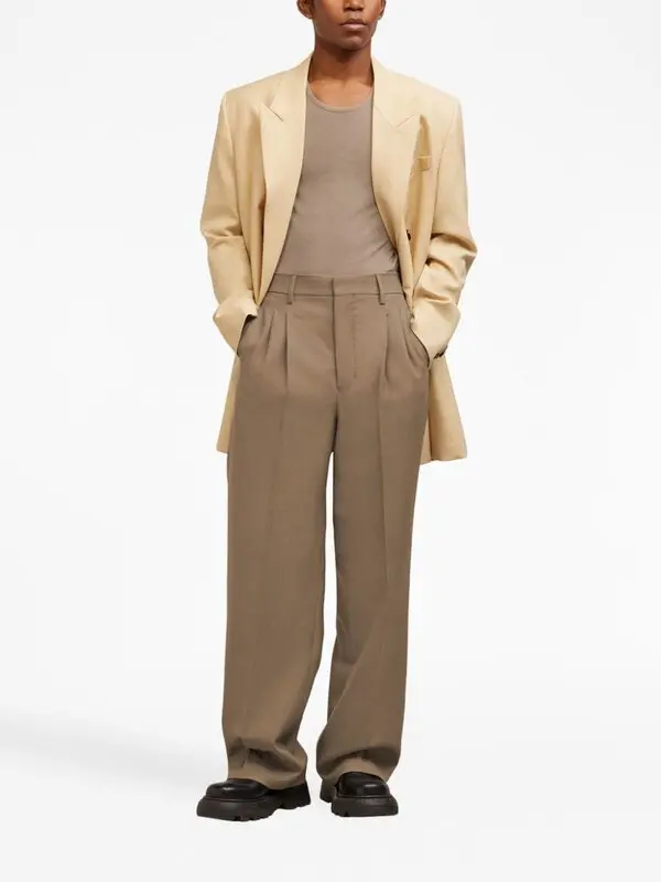 AMI Paris Wide-leg Wool Trousers