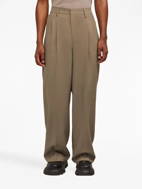 AMI Paris Wide-leg Wool Trousers