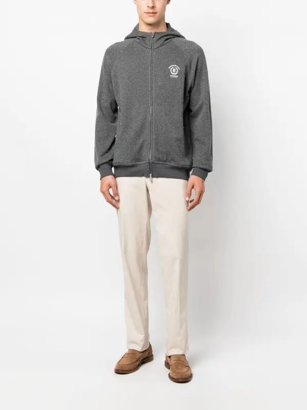 Brunello Cucinelli Logo-print Zip-up Hoodie