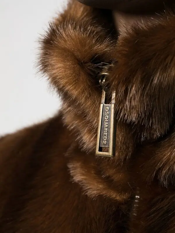 Dsquared2 Logo-embossed Faux-fur Jacket