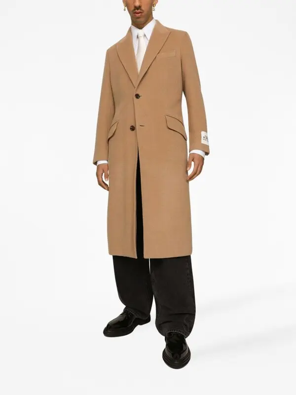 Dolce & Gabbana Single-breasted Wool Coat - Neutrals