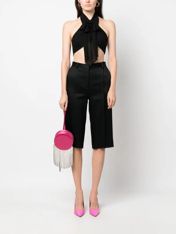Moschino Backless Silk Crop Top