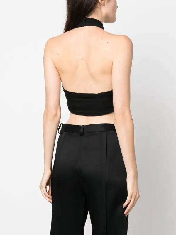 Moschino Backless Silk Crop Top