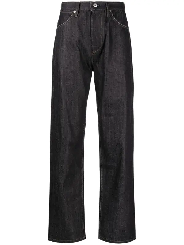 JIL SANDER Contrast-stitching Cotton Jeans - Blue