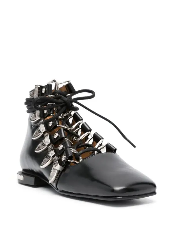 Toga Lace-up Leather Ankle Boots