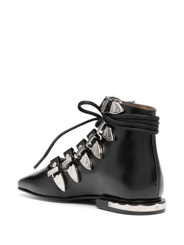 Toga Lace-up Leather Ankle Boots