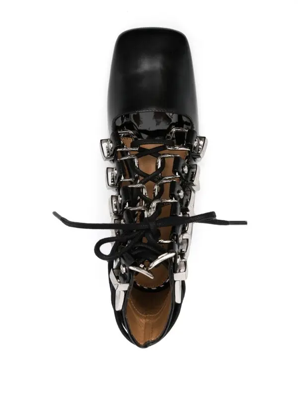 Toga Lace-up Leather Ankle Boots