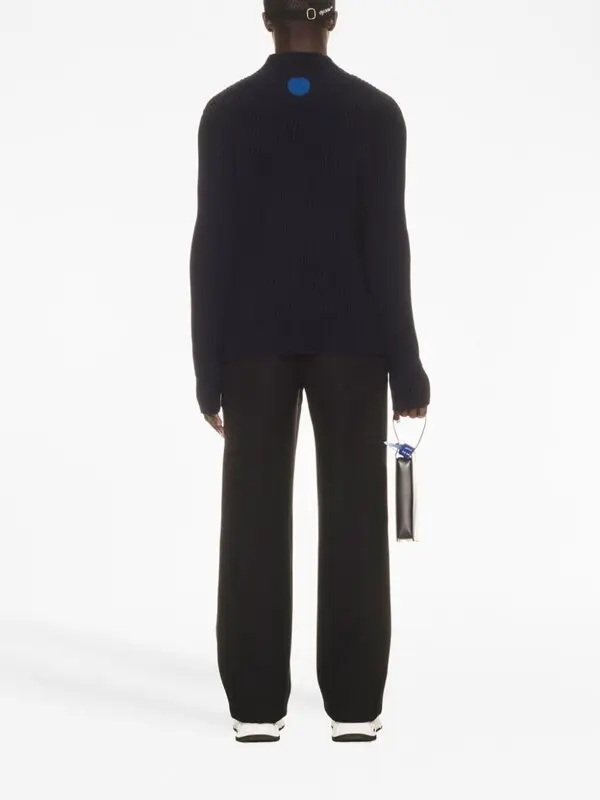 Off-White Logo-embroidered Rib-knit Jumper