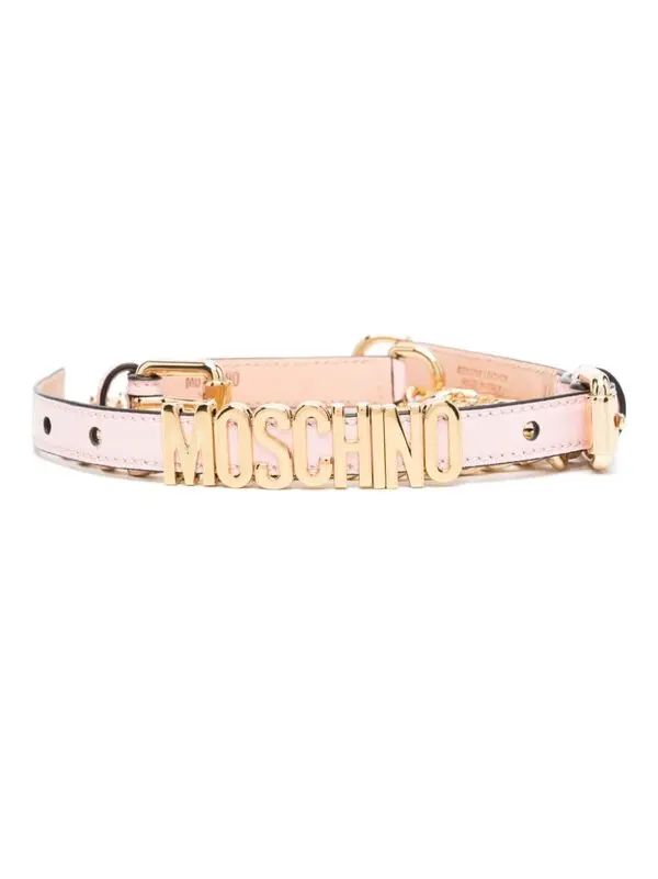 Moschino Logo-Lettering Leather Belt In Pink - 47% Off  display picture 3