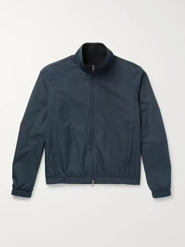 Loro Piana Reversible Windmate Storm System Shell And Cashmere Bomber Jacket - Blue