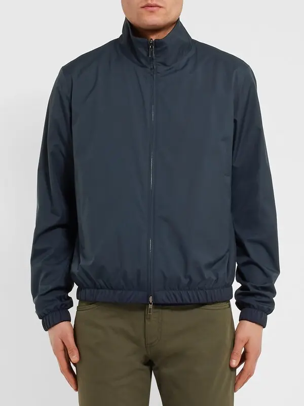 Loro Piana Reversible Windmate Storm System Shell And Cashmere Bomber Jacket - Blue