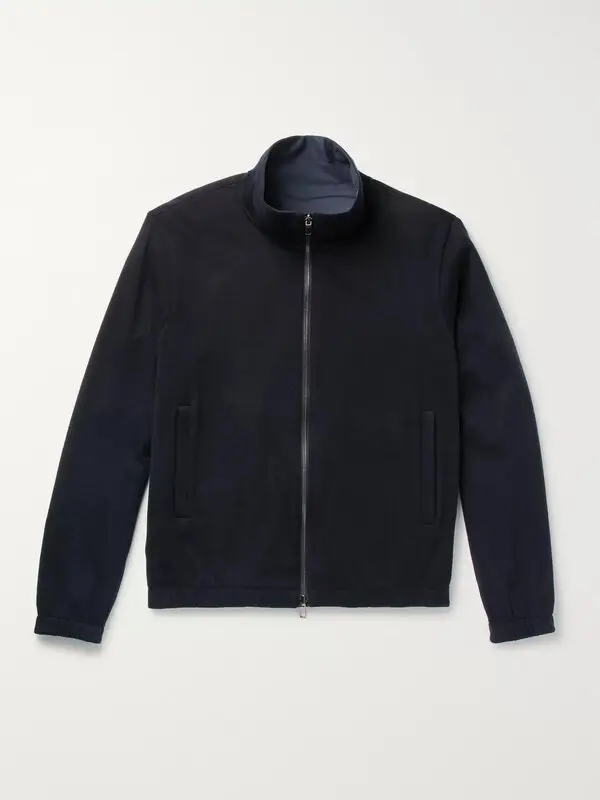 Loro Piana Reversible Windmate Storm System Shell And Cashmere Bomber Jacket - Blue