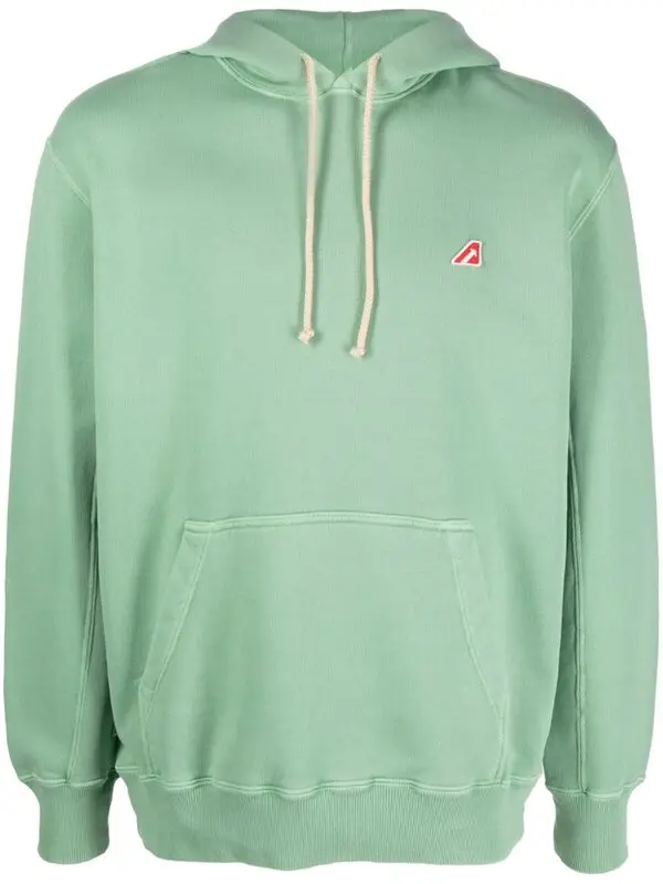 AUTRY Cotton Logo Patch Hoodie - Green