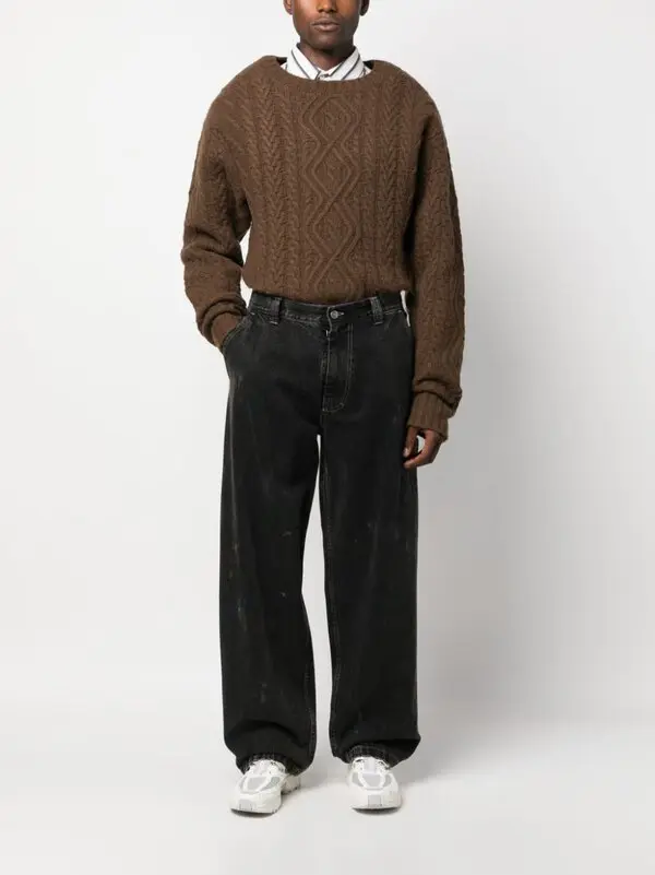 Martine Rose Cable-knit Jumper - Brown