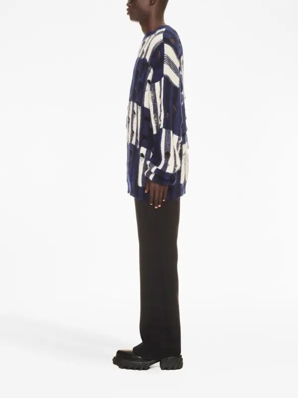 Off-White Shibori Distressed Knitted Jumper