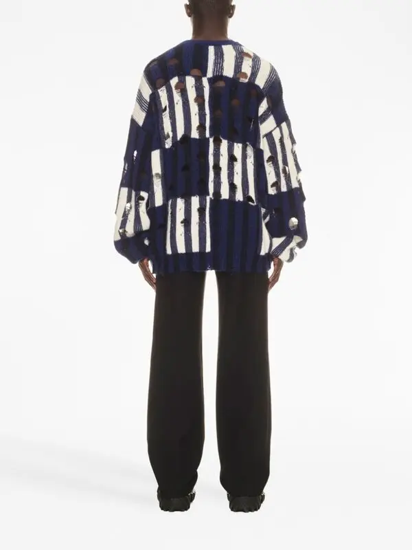 Off-White Shibori Distressed Knitted Jumper