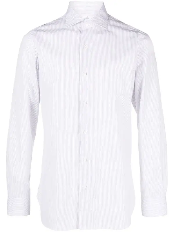 FINAMORE 1925 Striped Long-sleeve Cotton Shirt