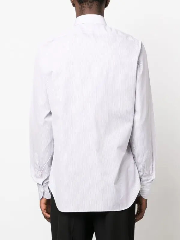 FINAMORE 1925 Striped Long-sleeve Cotton Shirt