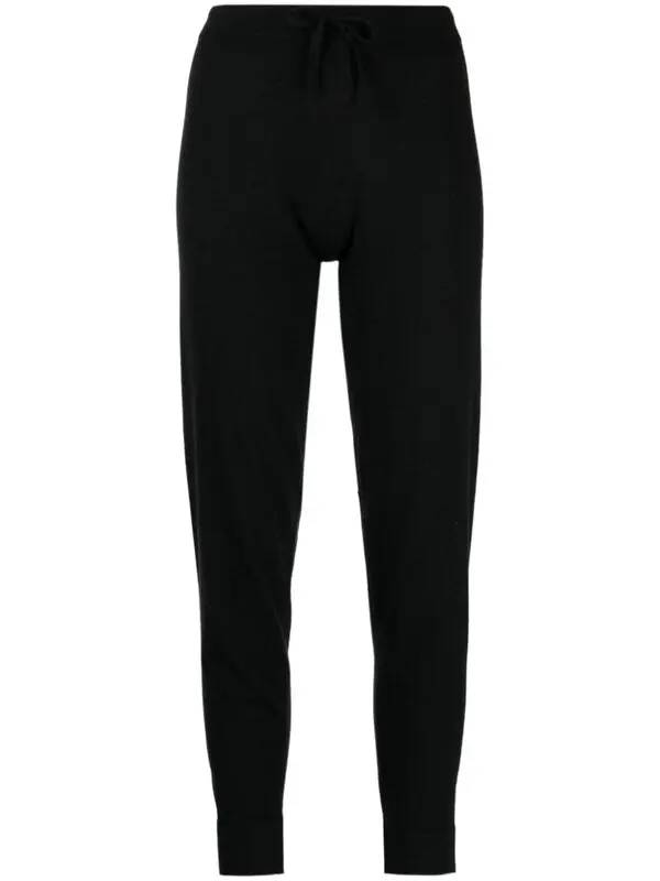 Cashmere In Love Jana Fine-knit Track Pants - Black