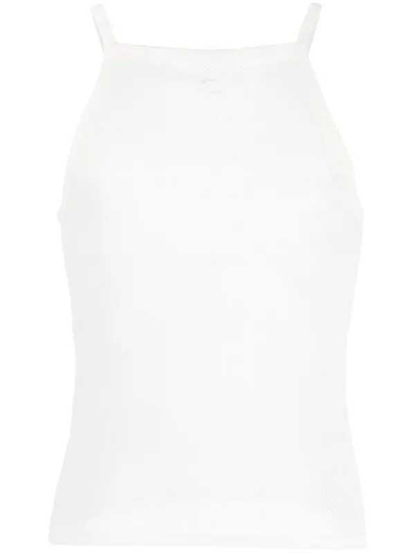 COURREGES Bumpy Contrast Mesh Tank Top