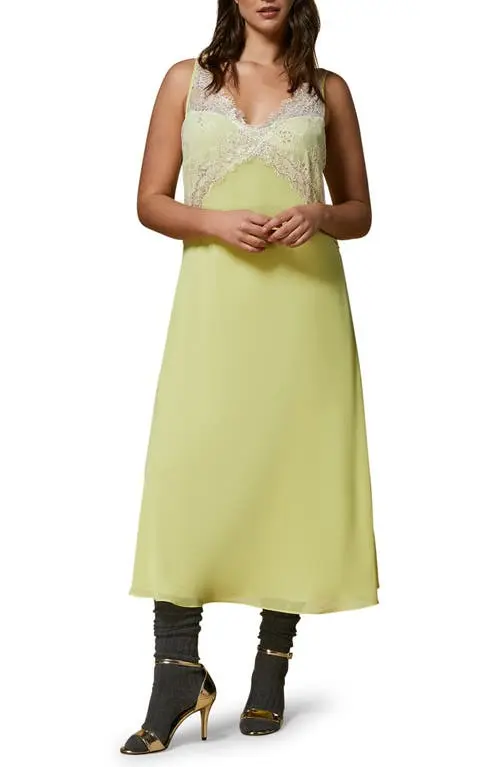 Marina Rinaldi Double Layer Georgette Slipdress - Yellow