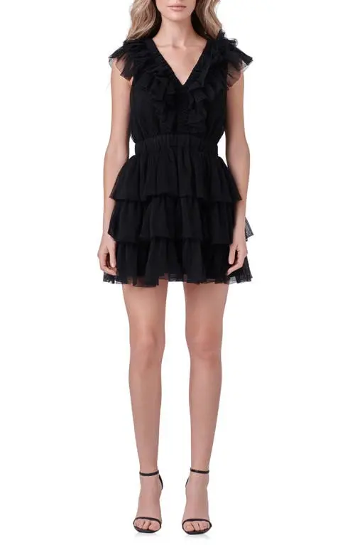 Endless Rose Tiered Ruffle Tulle Minidress