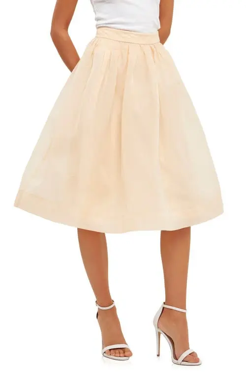 Endless Rose Organza Fit & Flare Midi Skirt