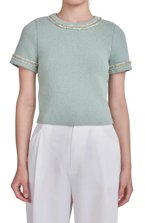 Endless Rose Chain Accent Knit Top - Sage
