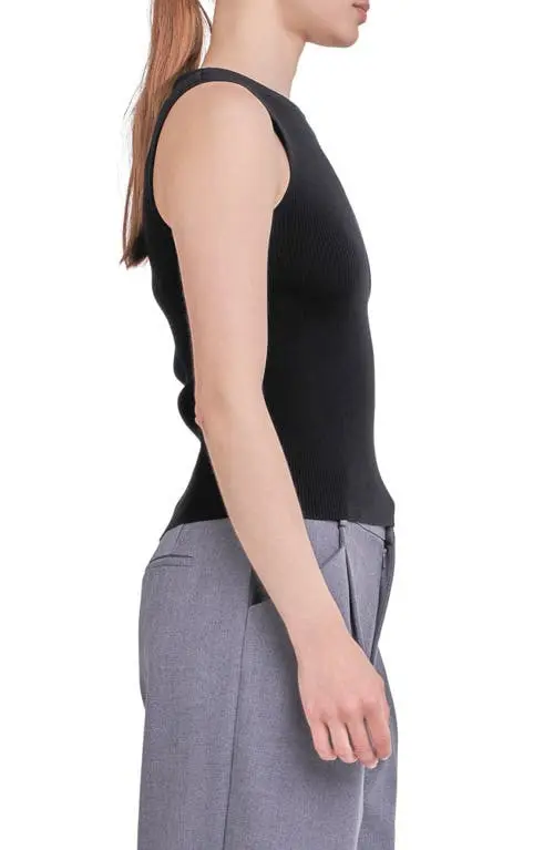 Endless Rose Asymmetric Cutout Rib Knit Tank Top