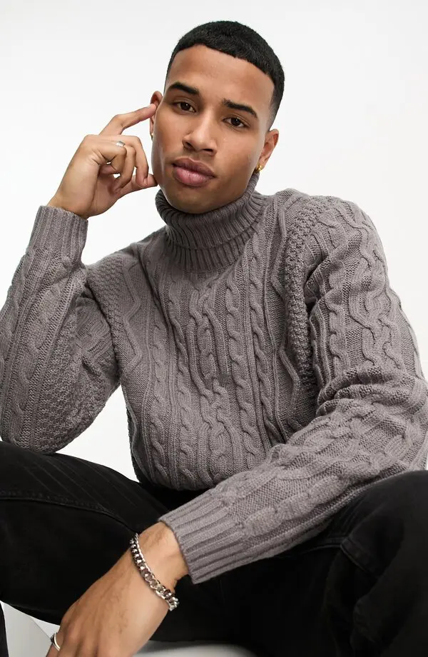 Turtleneck Sweater Asos Knitted Sweater Asos Cable Turtleneck