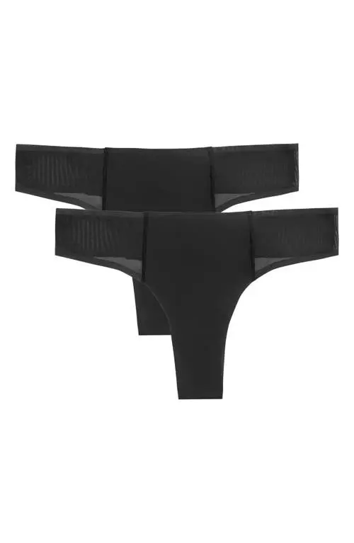 Uwila Warrior 2-pack Soft Seamless Thong With Mesh - Tap Shoe Black