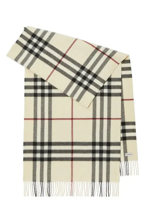 Burberry Giant Check Washed Cashmere Scarf - Stone