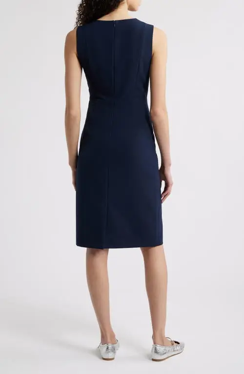 Kobi Halperin Meridian Twill Sheath Dress - Navy